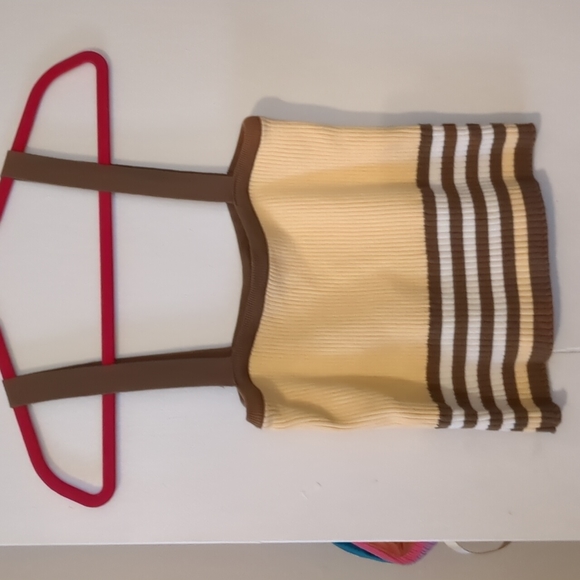 Monterey Bay | Tops | Monterey Bay Beige Tank Top With Brown Stripes ...